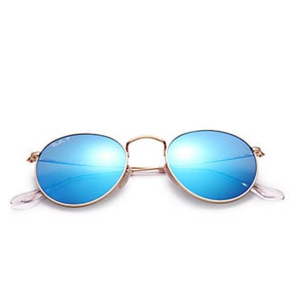 Ray-Ban | Accessories | Ray Ban Round Flash Sunglasses Matte Gold ...